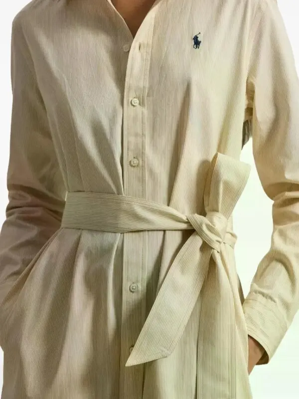 Polo Ralph Lauren Belted Shirt Midi Dress - Neutrals