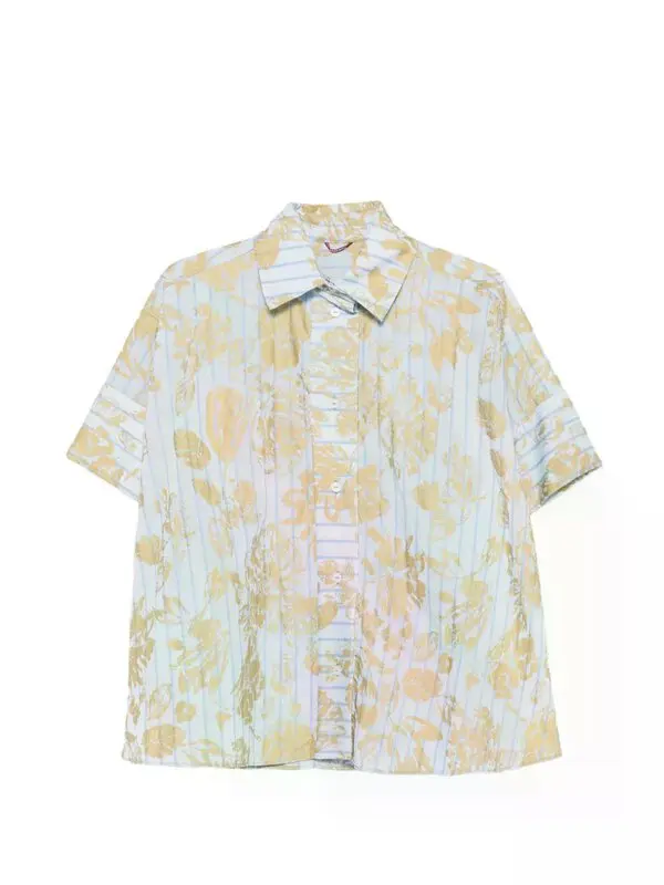 Antonio Marras Floral-print Striped Shirt