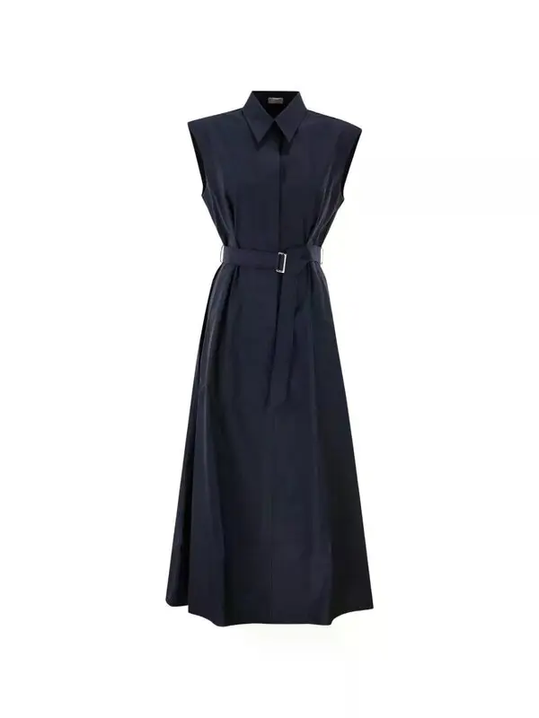 Brunello Cucinelli Sleeveless Belted Maxi Dress - Blue