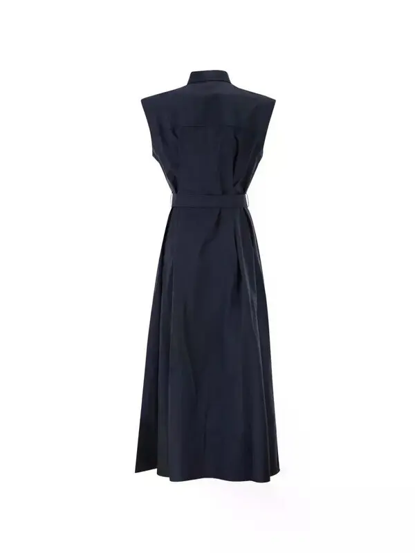 Brunello Cucinelli Sleeveless Belted Maxi Dress - Blue