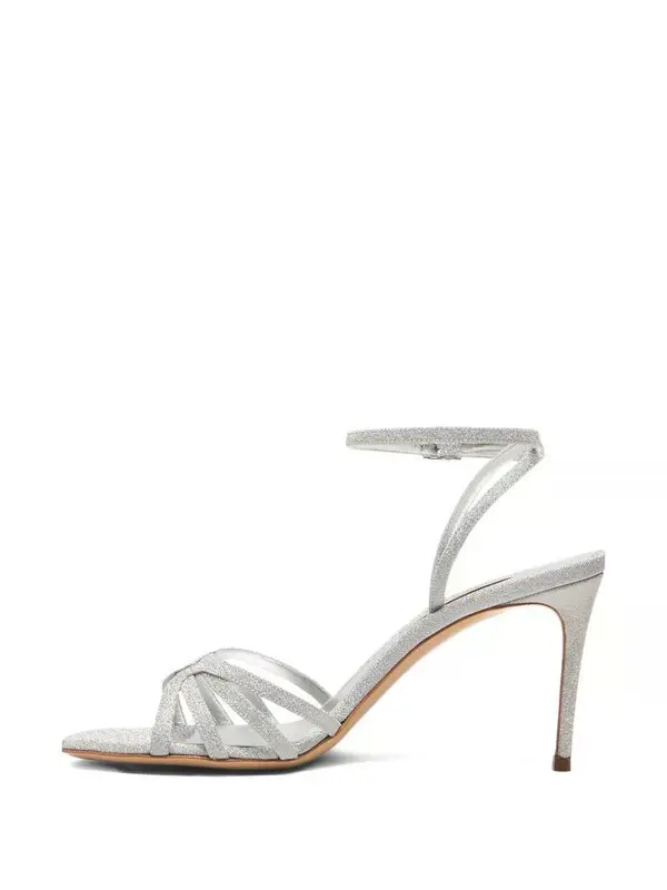 Casadei Julia Glittered Stiletto Sandals - Silver