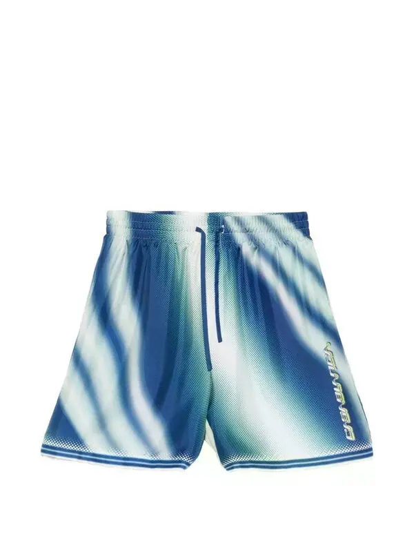 Casablanca Wave Print Drawstring Trousers - Blue