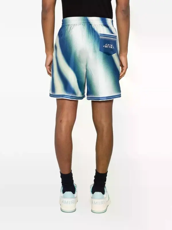 Casablanca Wave Print Drawstring Trousers - Blue