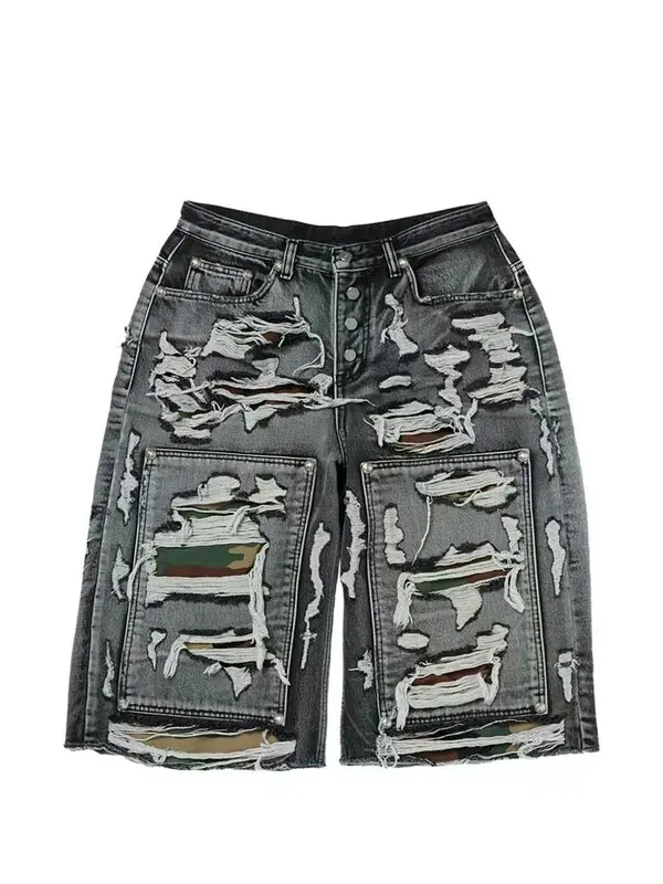 THUG CLUB Ripped Denim Shorts