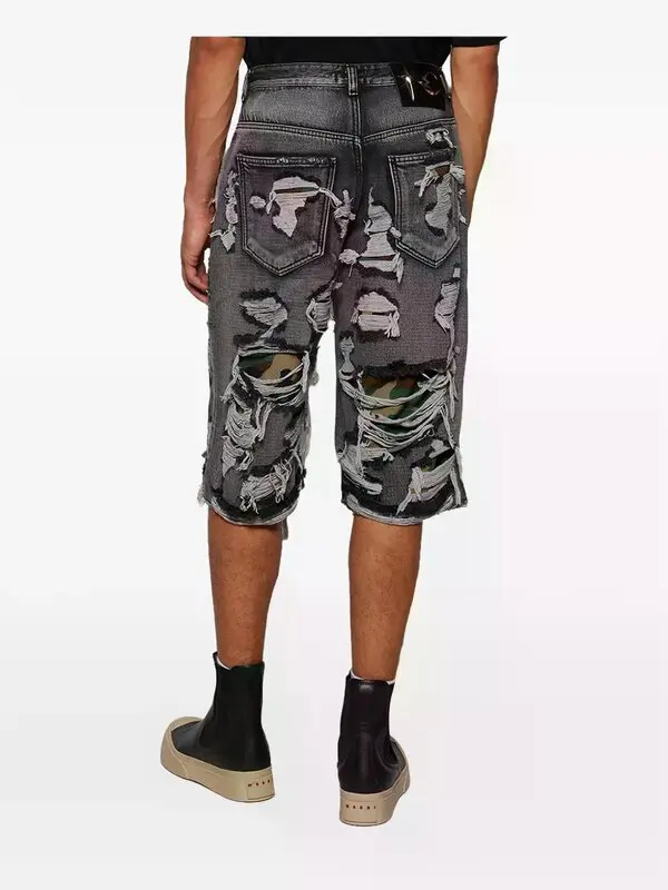 THUG CLUB Ripped Denim Shorts