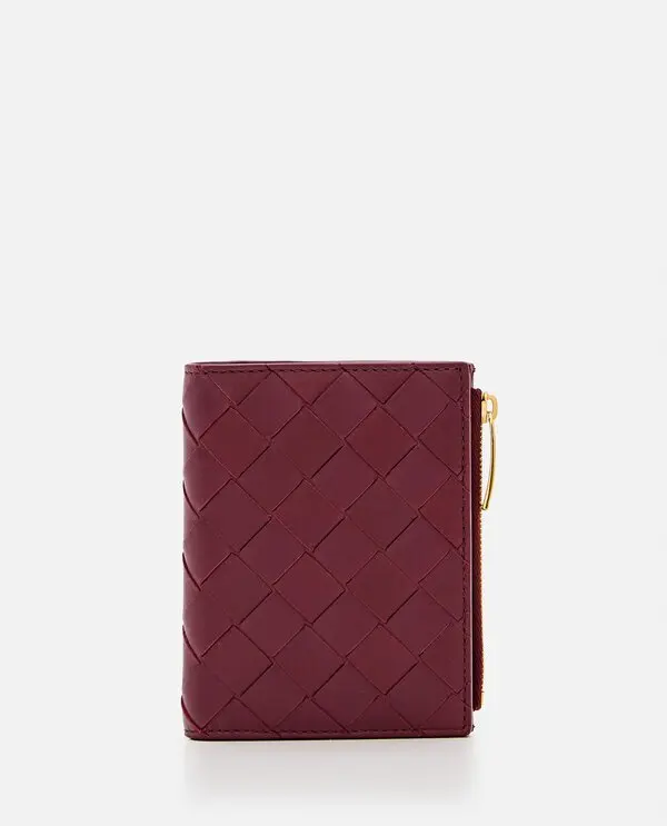 Bottega Veneta Small Woven Bifold Wallet - Red