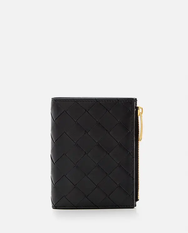Bottega Veneta Woven Leather Card Holder - Black
