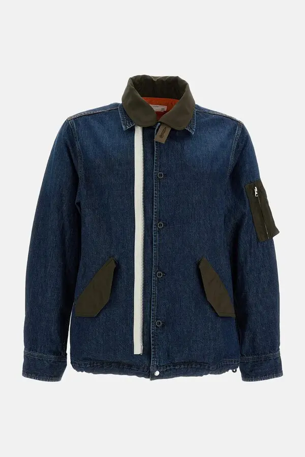 Sacai Denim And Nylon Twill Jacket