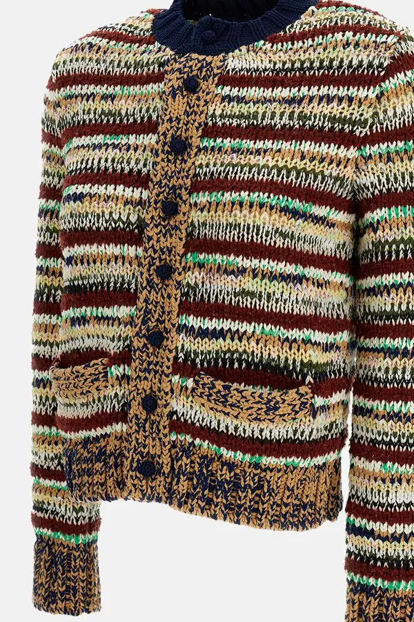 Sacai Mixed Knit Cardigan