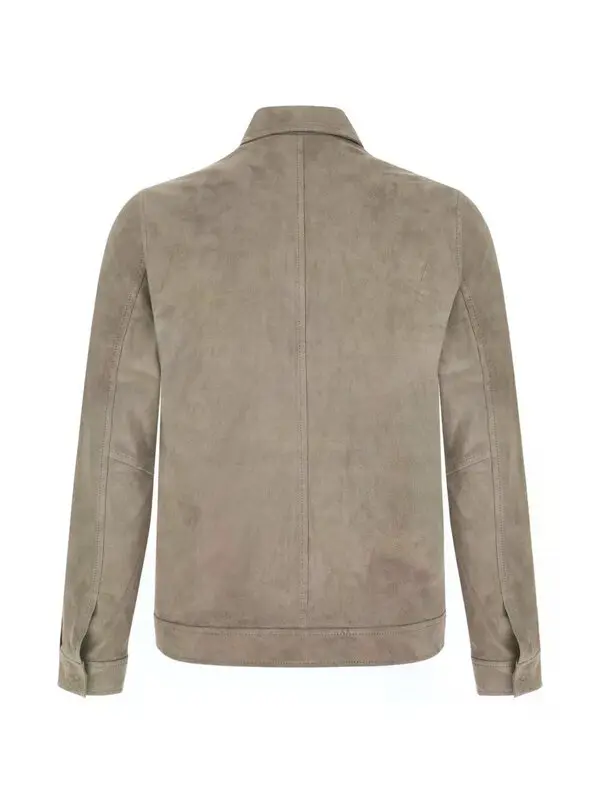 GIORGIO BRATO Pointed-collar Suede Jacket - Neutrals