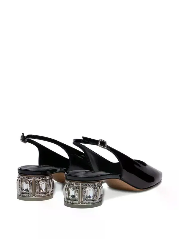 Casadei Jewel-embellished Slingback Pumps