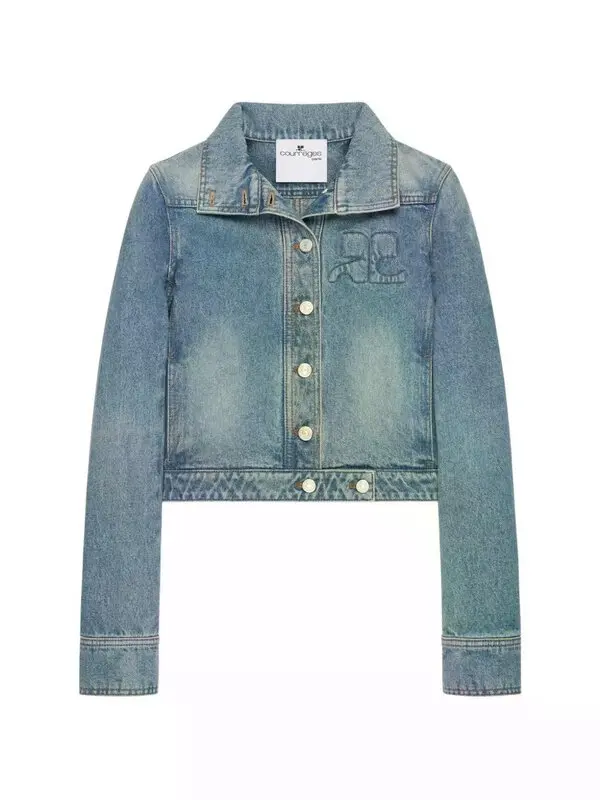 COURREGES Reedition Embroidered Denim Jacket - Blue
