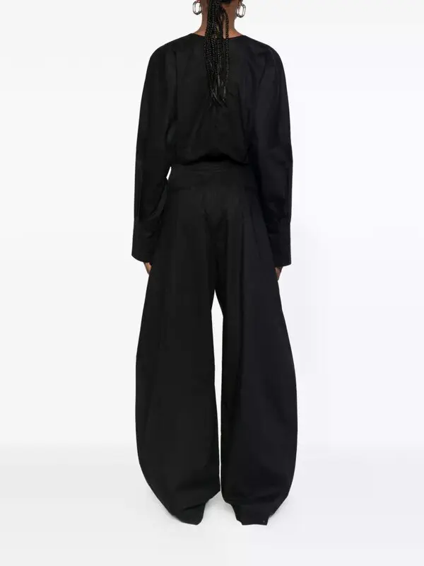 THELATEST V-neck Long-sleeved Jumpsuit - Black