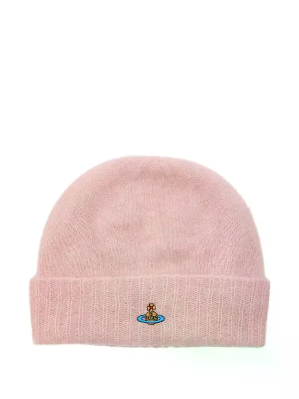 VIVIENNE WESTWOOD Orb-embroidered Beanie - Pink