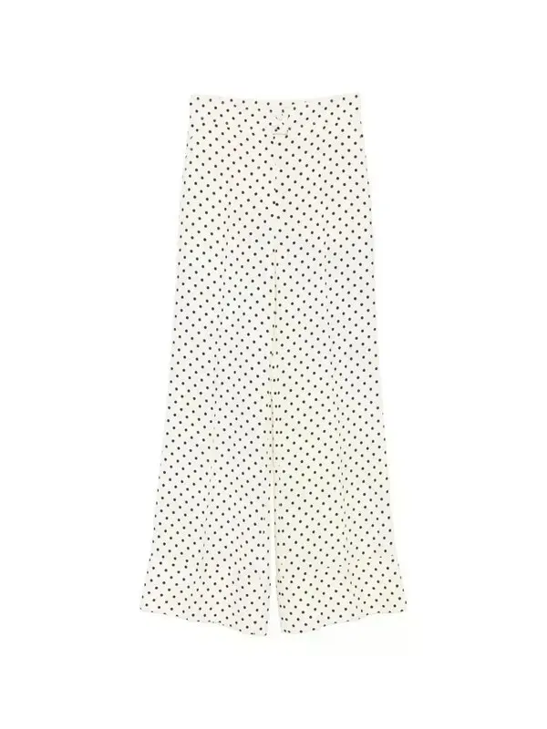 Valentino Garavani Polka-dot Wide-leg Trousers - White
