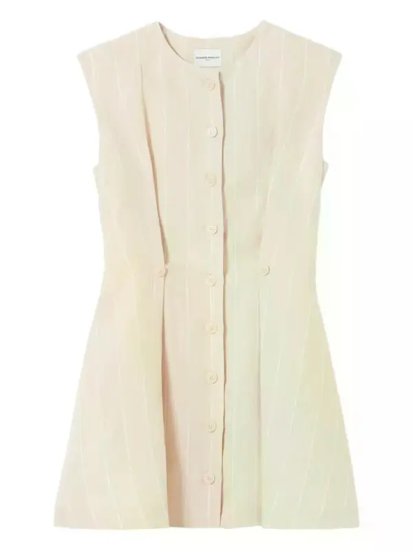 Claudie Pierlot Buttoned Striped Mini Dress - Neutrals