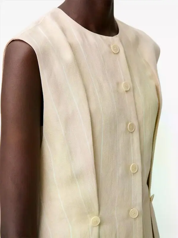 Claudie Pierlot Buttoned Striped Mini Dress - Neutrals