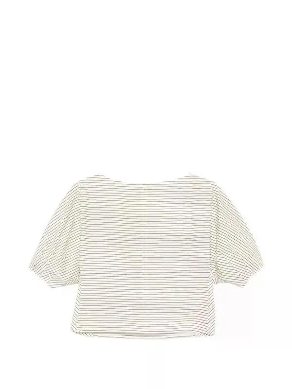 Staud Striped Short-sleeve Top