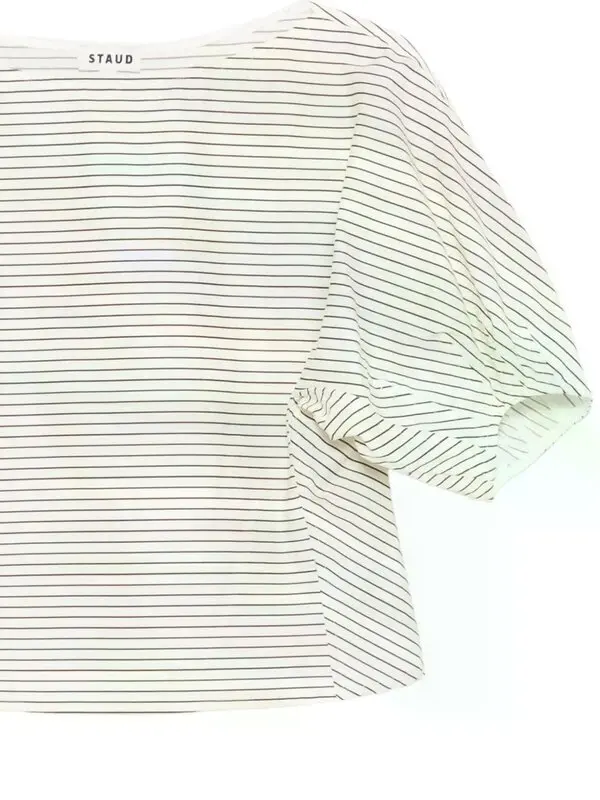 Staud Striped Short-sleeve Top