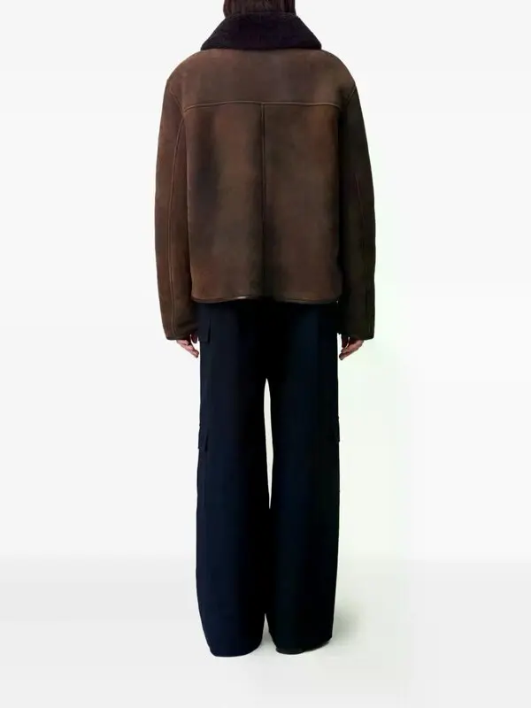 Claudie Pierlot Shearling-collar Suede Jacket