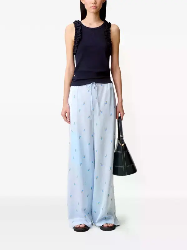 Claudie Pierlot Sleeveless Cotton T-shirt With Embroidered Detail