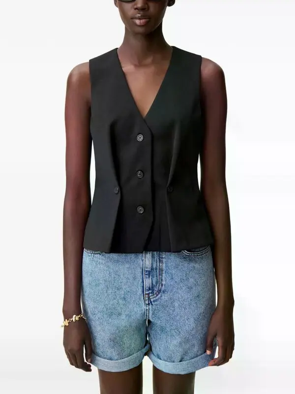 Claudie Pierlot Sleeveless V-neck Waistcoat