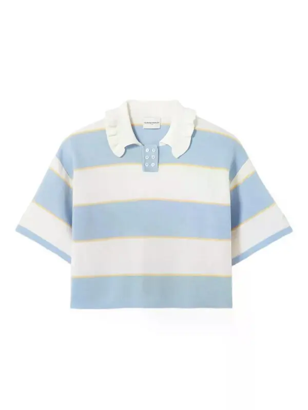Claudie Pierlot Striped Knit Polo