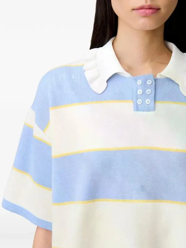 Claudie Pierlot Striped Knit Polo