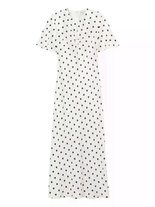 Claudie Pierlot Polka-dot Cut-out Maxi Dress - White