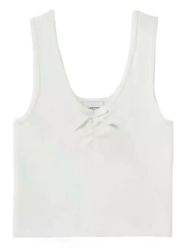 Claudie Pierlot Bow-embellished Knit Top - White