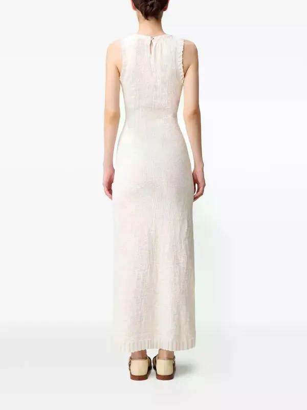 Claudie Pierlot Sleeveless Jacquard Knit Maxi Dress - Neutrals