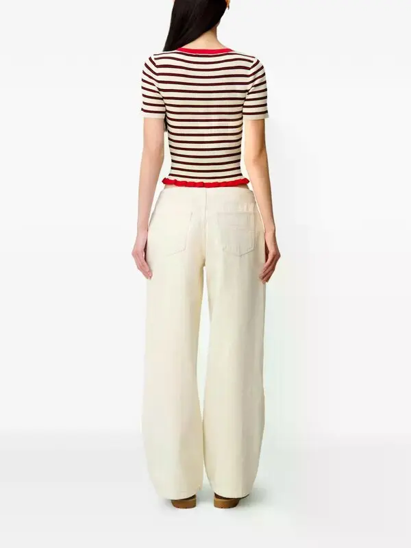 Claudie Pierlot Ecru Wide-leg Denim Trousers
