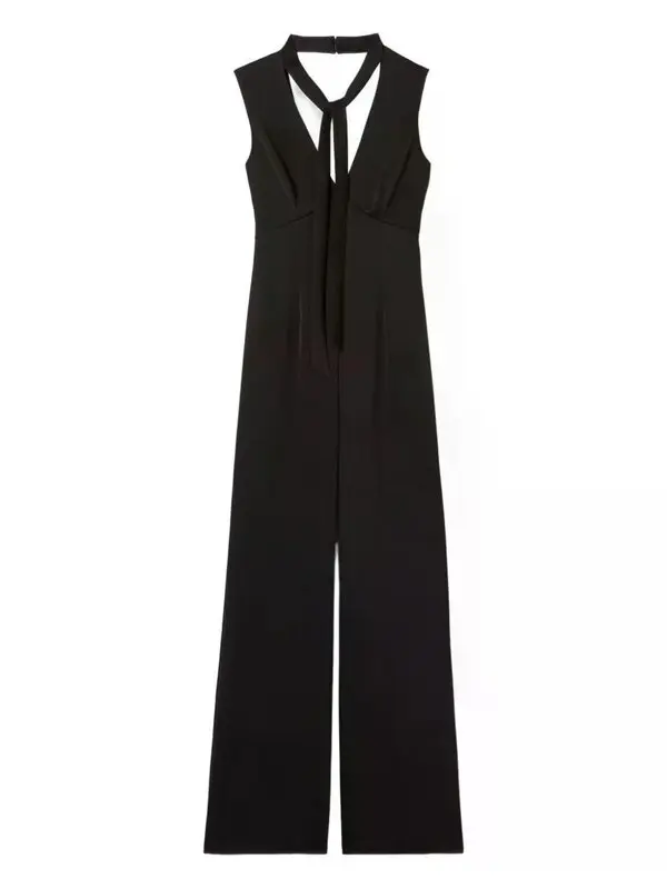 Claudie Pierlot Tie-neck Sleeveless Jumpsuit - Black