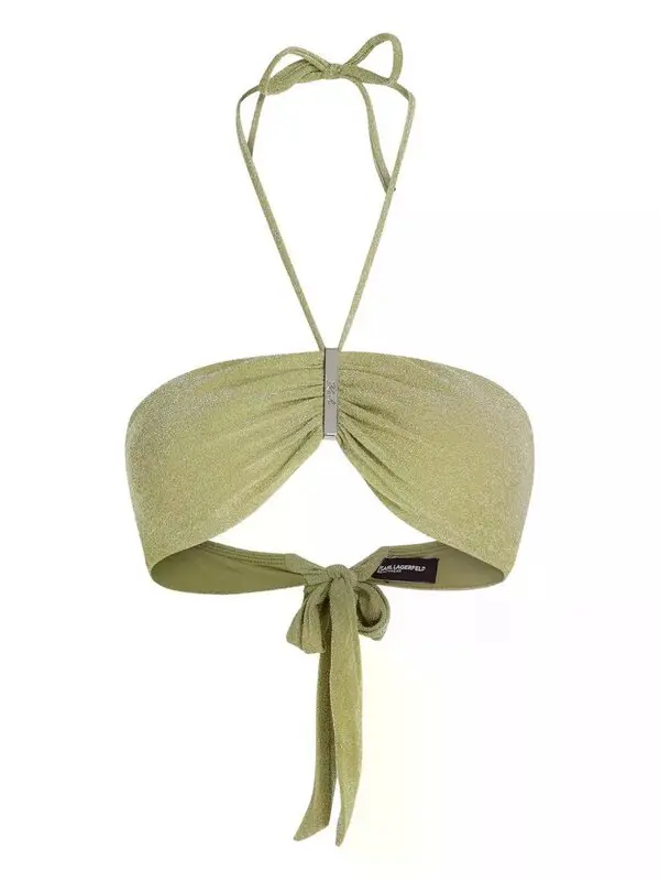 Karl Lagerfeld Logo-plaque Bikini Top - Green