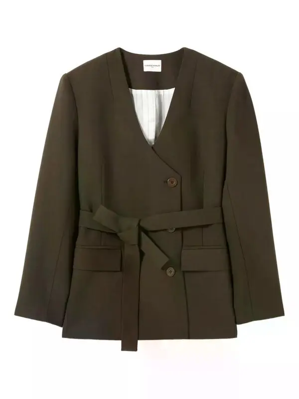 Claudie Pierlot Belted Double-breasted Blazer