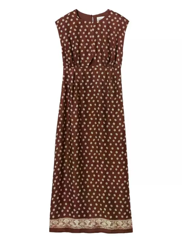Claudie Pierlot Printed Midi Dress - Brown