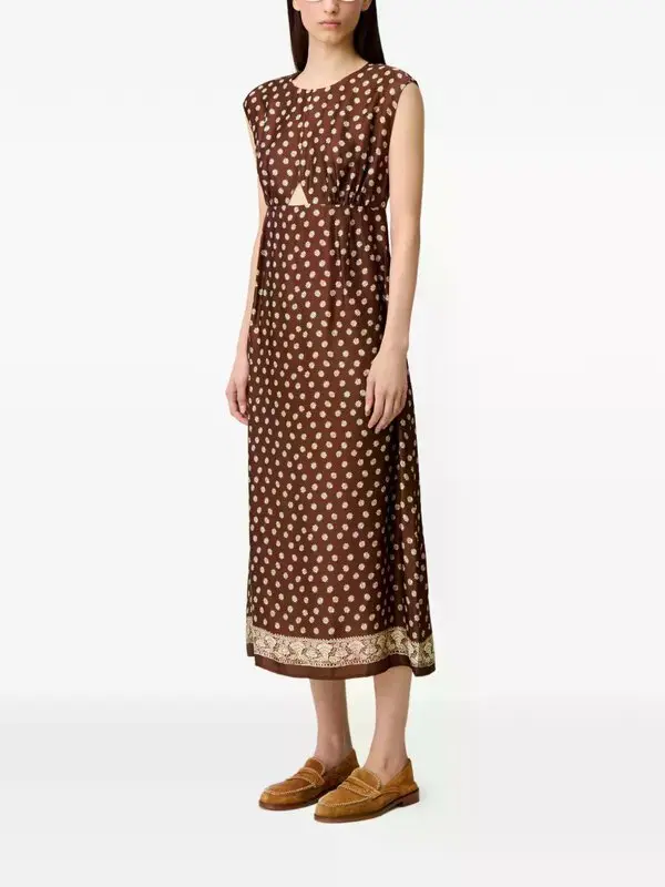 Claudie Pierlot Printed Midi Dress - Brown