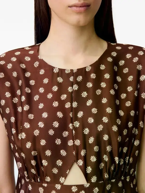 Claudie Pierlot Printed Midi Dress - Brown