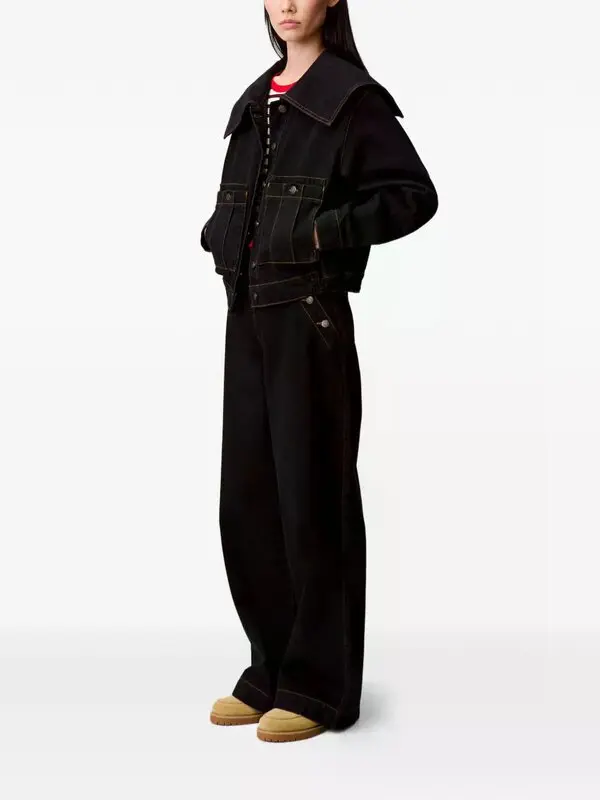 Claudie Pierlot Sailor Collar Denim Jacket - Black