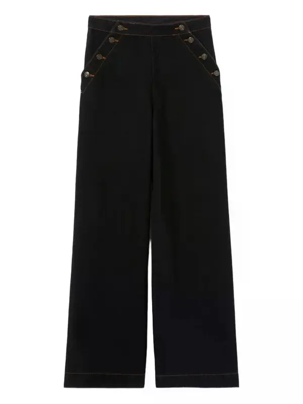 Claudie Pierlot Wide-leg Sailor Jeans - Black