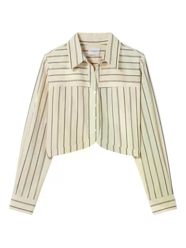 Claudie Pierlot Striped Cropped Poplin Shirt