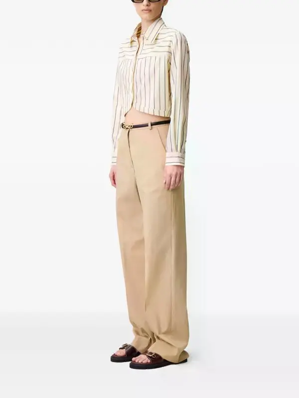 Claudie Pierlot Striped Cropped Poplin Shirt