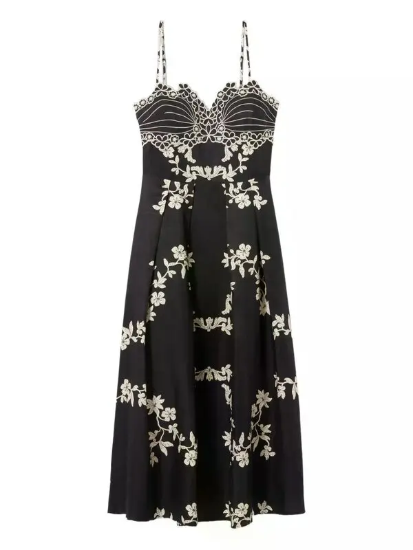 Claudie Pierlot Floral Embroidered Midi Dress