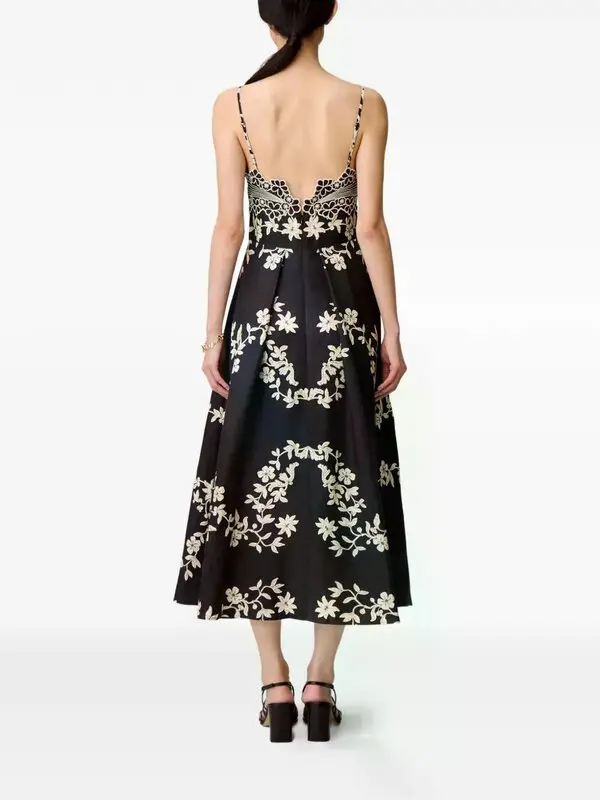 Claudie Pierlot Floral Embroidered Midi Dress