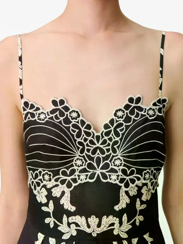 Claudie Pierlot Floral Embroidered Midi Dress