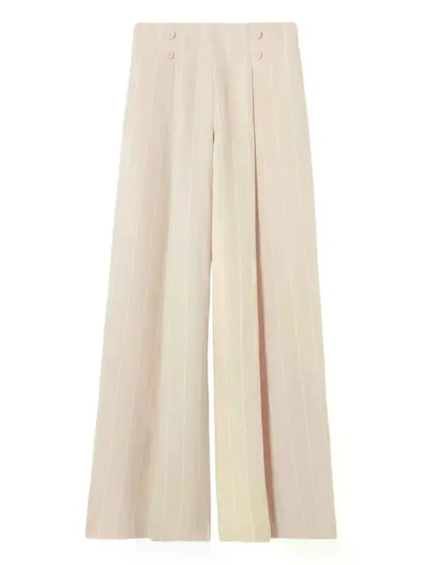 Claudie Pierlot Button-detailed Striped Trousers - Neutrals