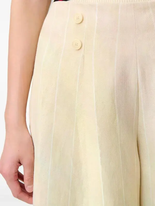 Claudie Pierlot Button-detailed Striped Trousers - Neutrals