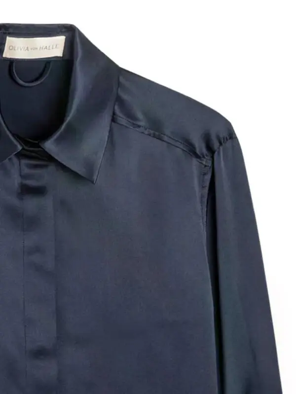 Olivia Von Halle Long-sleeve Silk Pyjama Set - Blue