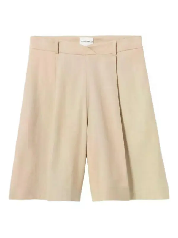 Claudie Pierlot Wide-leg Linen Bermuda Shorts - Neutrals