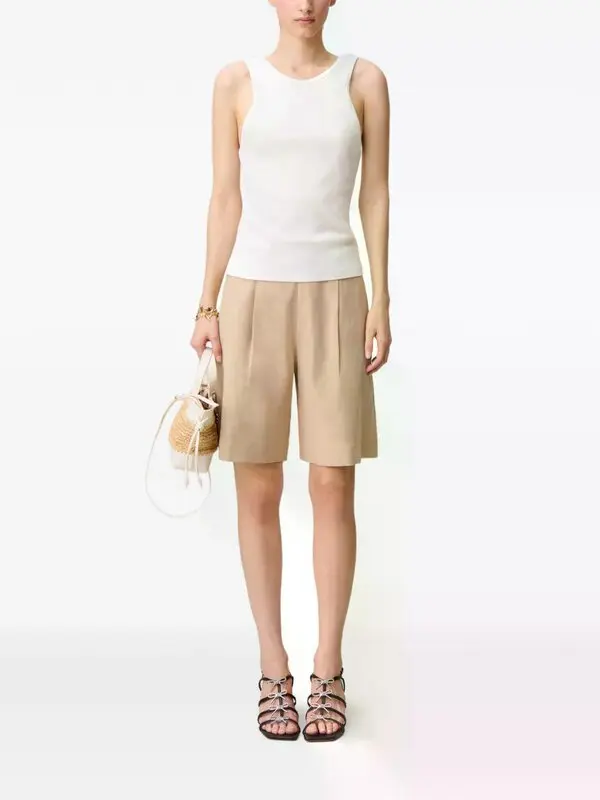Claudie Pierlot Wide-leg Linen Bermuda Shorts - Neutrals